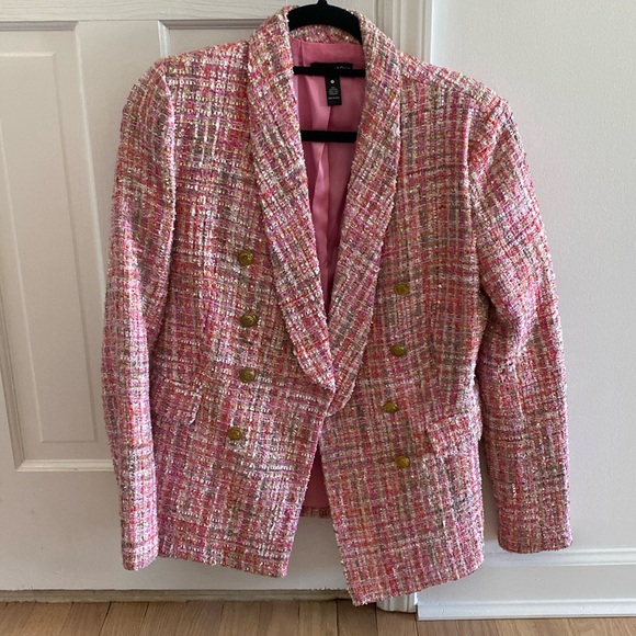 Aqua | Jackets & Coats | Tweed Pink Blazer | Poshmark